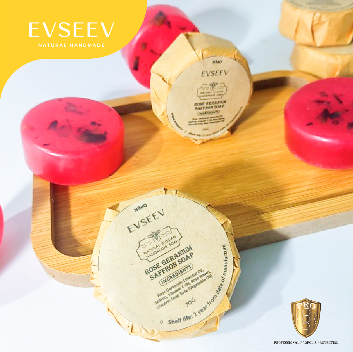 Rose Geranium Saffron Soap - Evseev Natural Creation